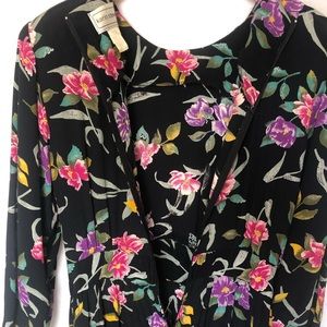 karin stevens | Dresses | Vintage Karin Stevens Dark Floral Midi Dress ...